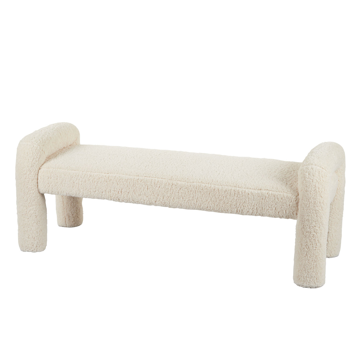 Sabri Fluffy Bench Seat Ottoman - Nougat – Comeo Home