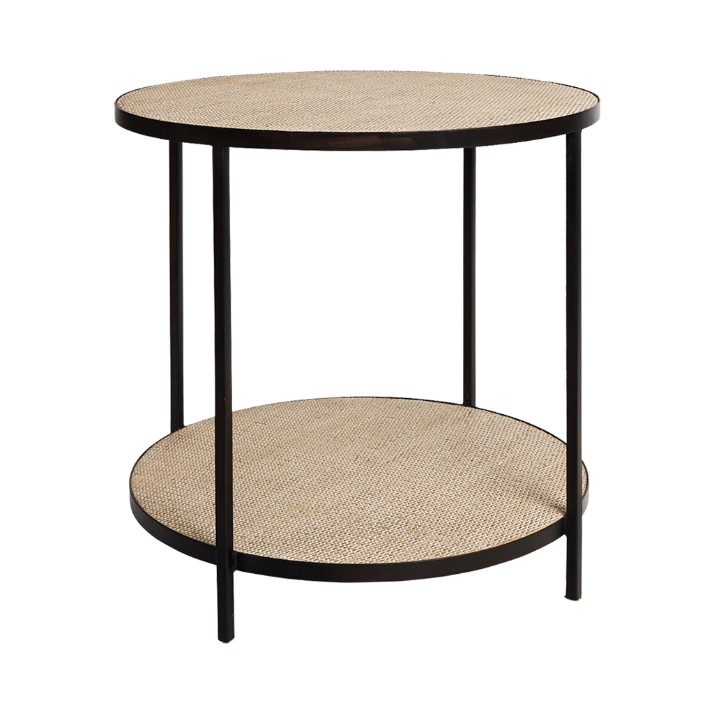 Manhattan Rattan Round Side Table - Black – Comeo Home